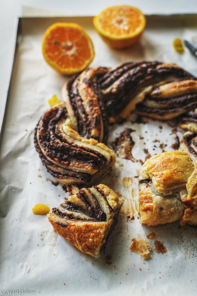 Chocolate-Orange puff pastry wreath – Bakesalotlady™